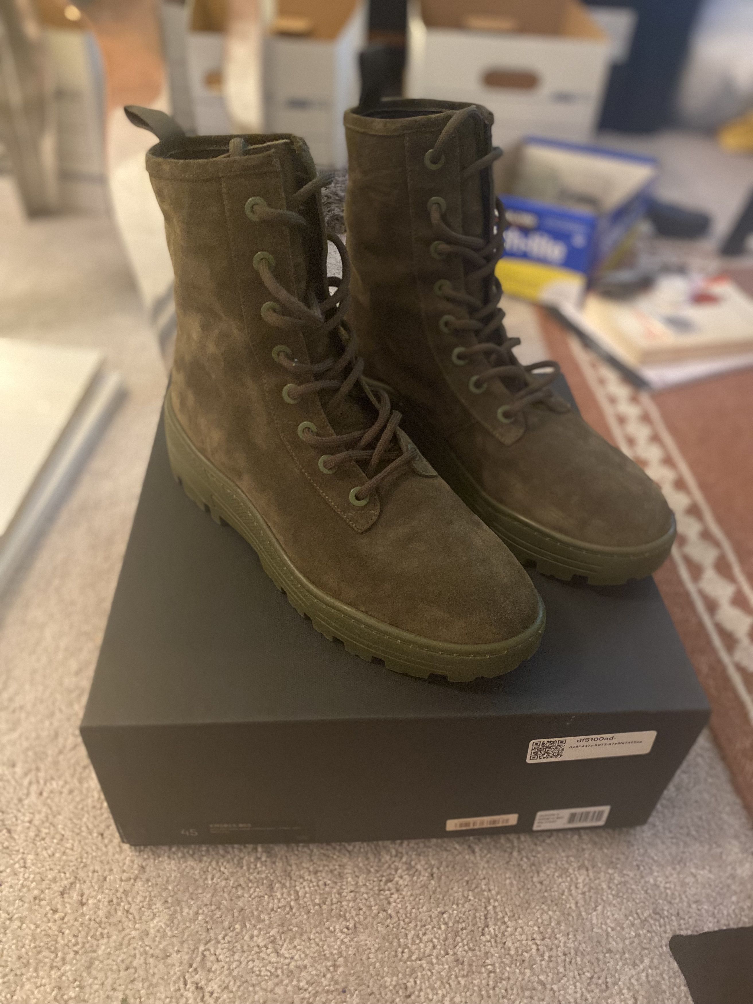 Yeezy Season Military Thick Suede Combat Boot | Grailed