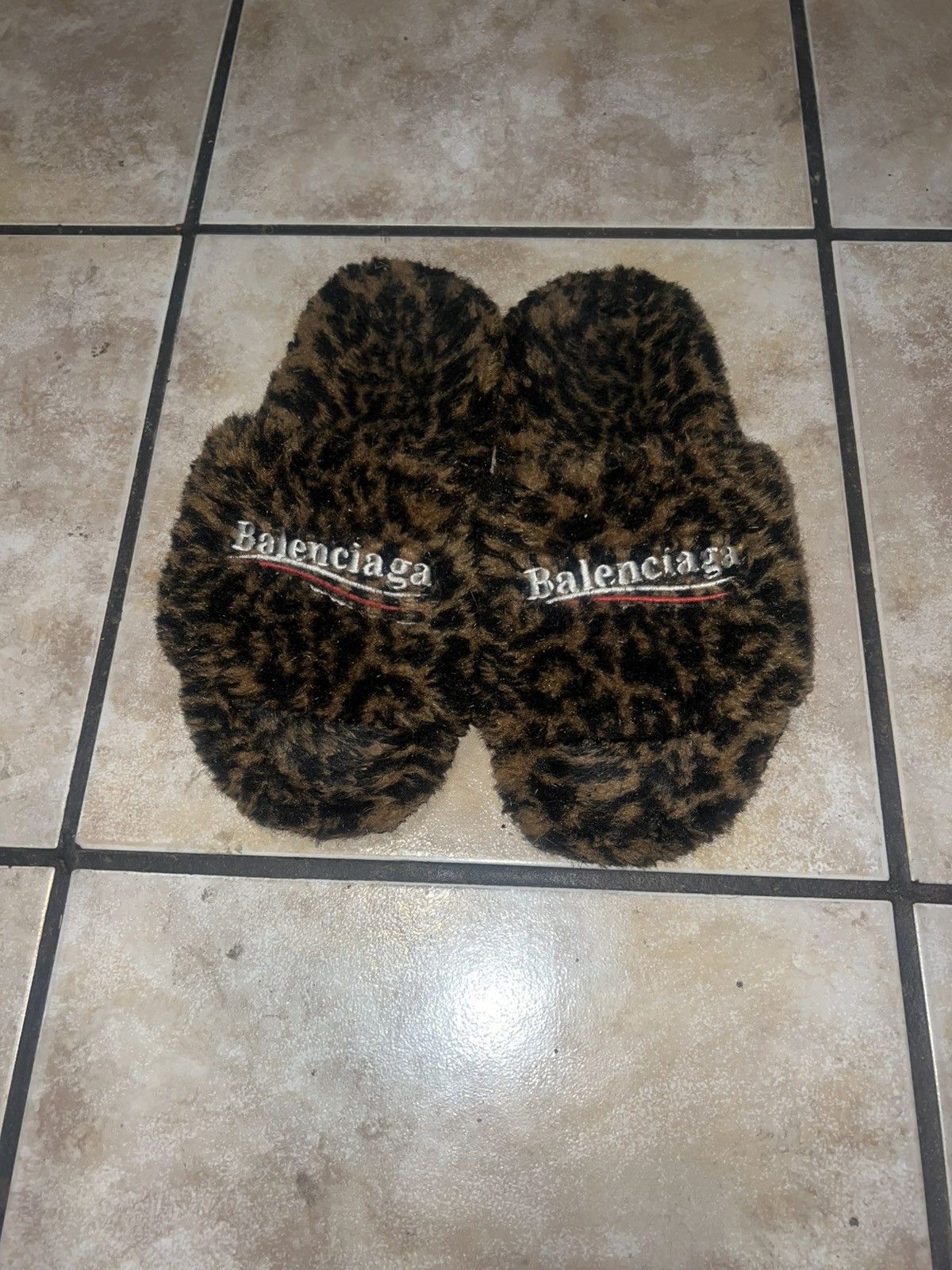 Balenciaga Cheetah Print Balenciaga Fur Slides | Grailed