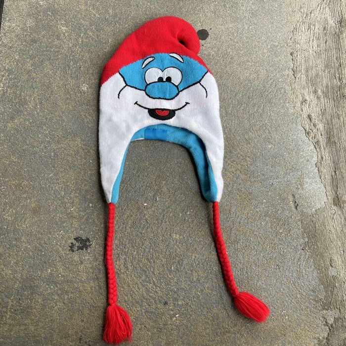 Vintage Vintage SMURFS PAPA SMURF Anime Safety Bear Style Beanie Hat ...