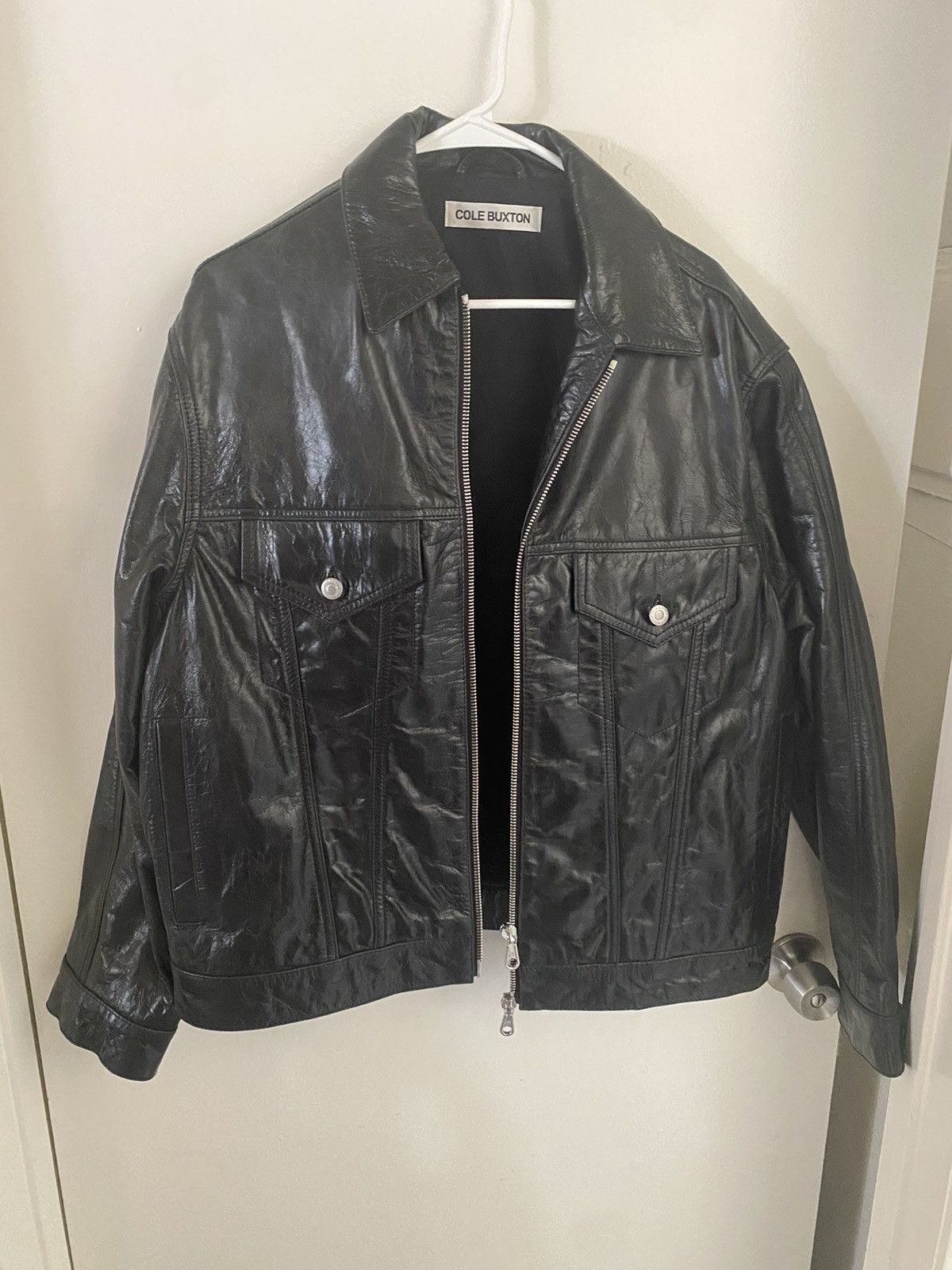 Cole Buxton Cole Buxton Black Leather Trucker Jacket | Grailed