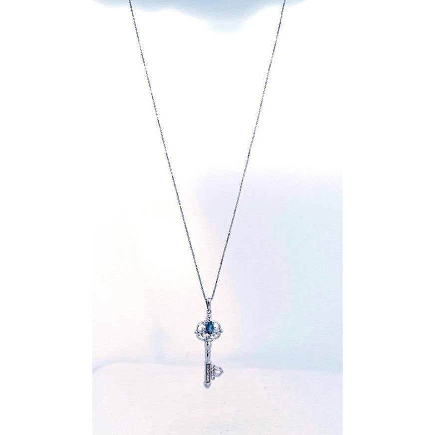 Disney Enchanted Disney Cinderella Key Pendant Necklace Silver Diam ...