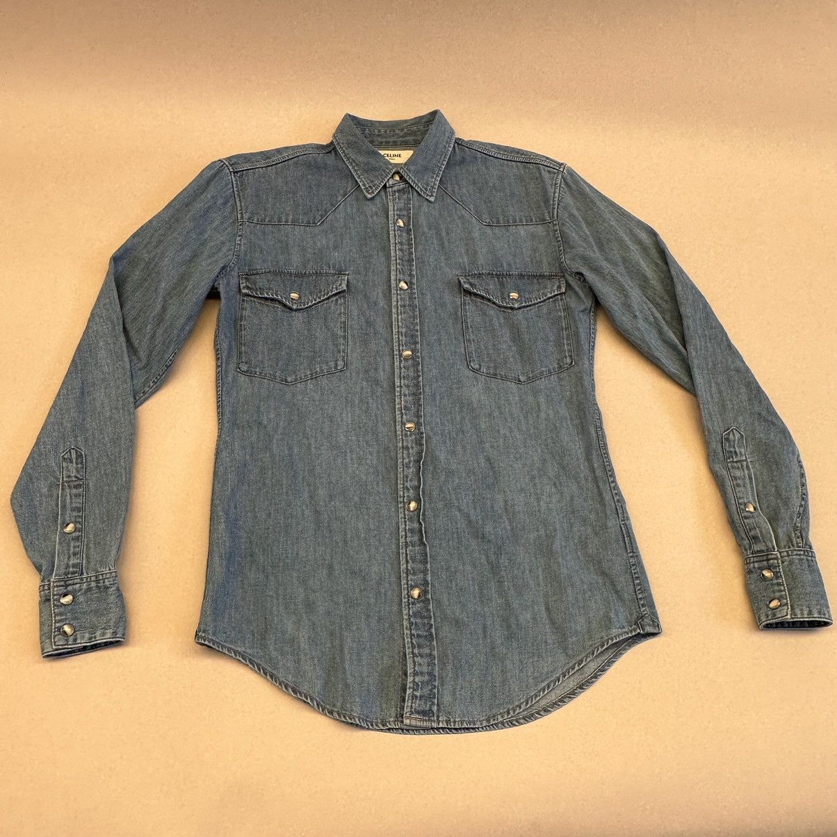 Celine Celine WESTERN SHIRT IN DENIM MARBLE WASH MARBLE WASH | Grailed