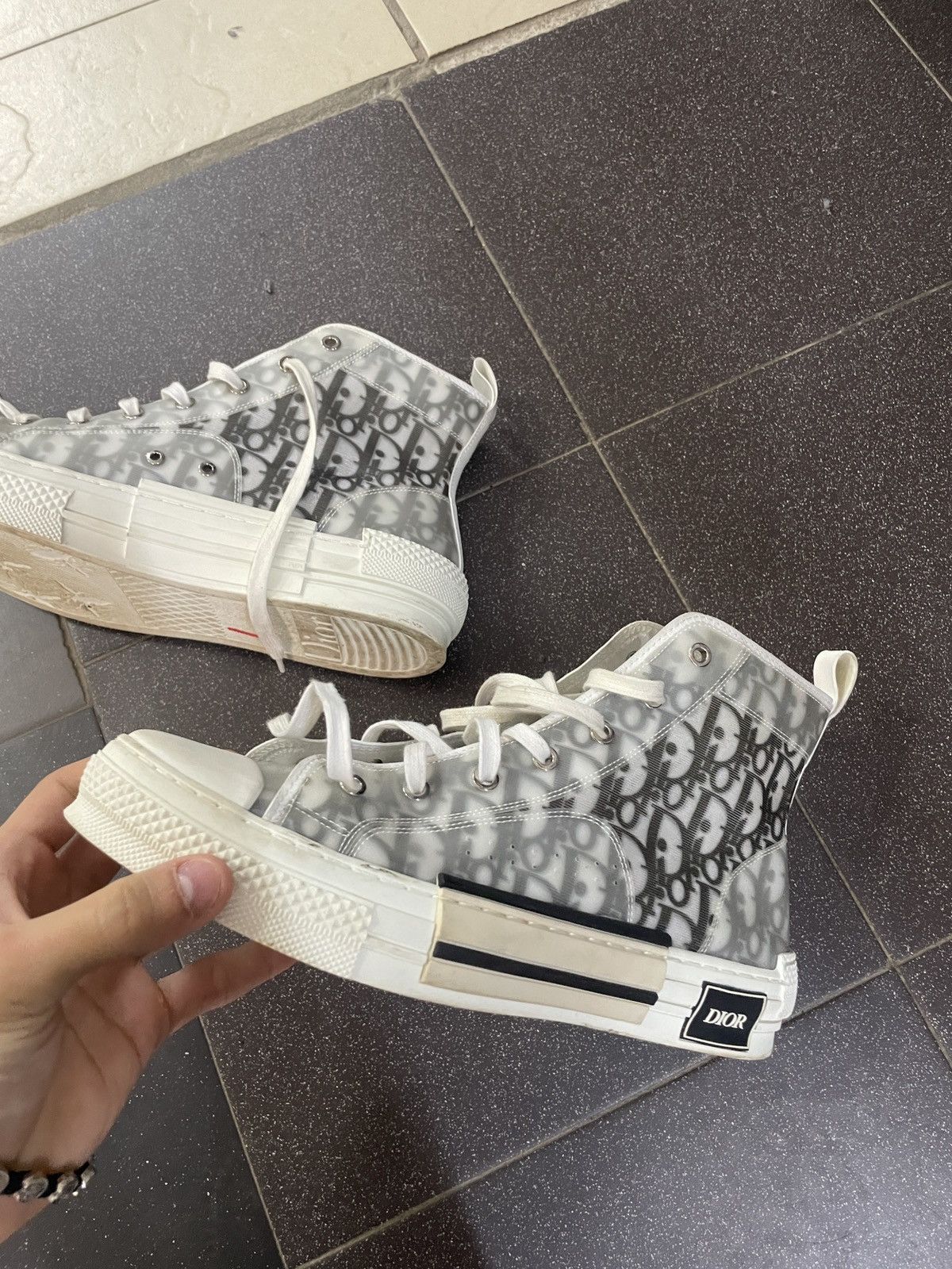 Dior Dior Monogram B23 Oblique High Top Sneaker | Grailed