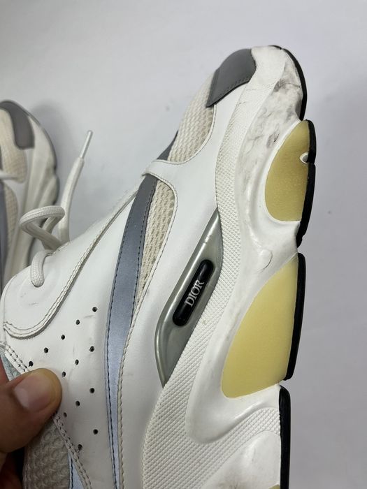 Dior B22 reflective silver white sneakers | Grailed