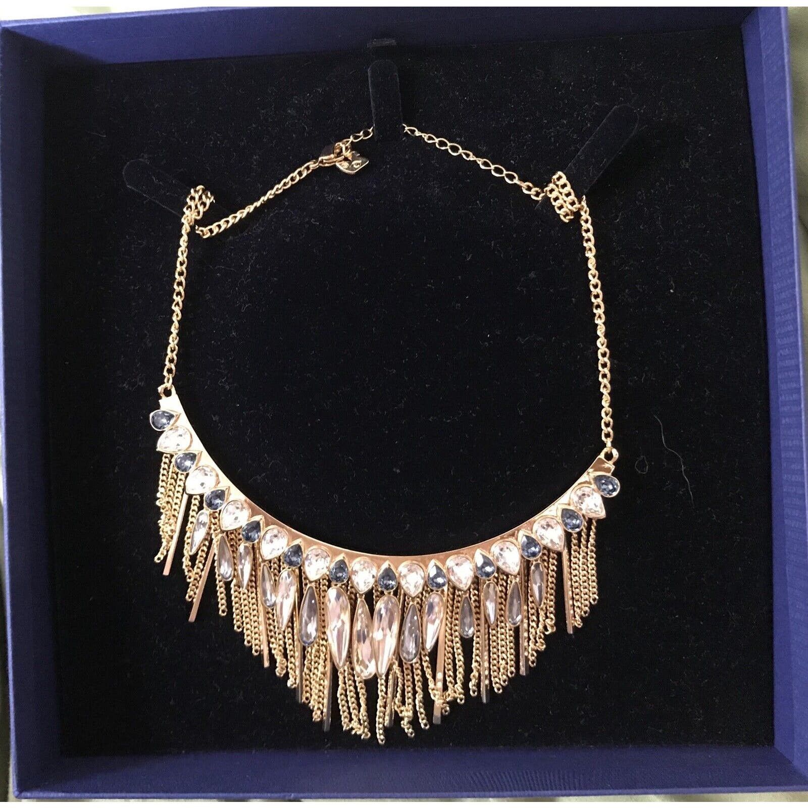Swarovski Swarovski Crystals GIPSY Gold Fringe Necklace Authentic | Grailed