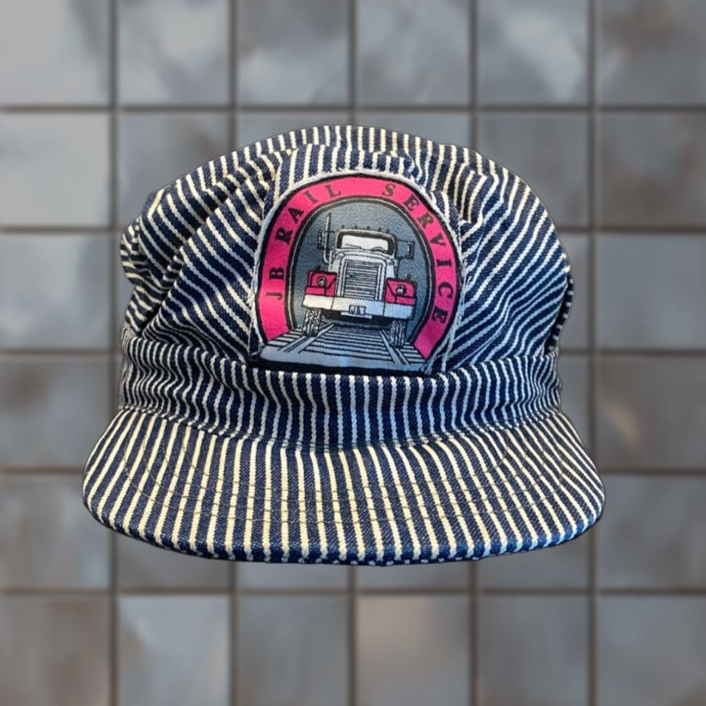 Rails VINTAGE Rail Service Adjustable Baseball Cap Blue White Striped ...