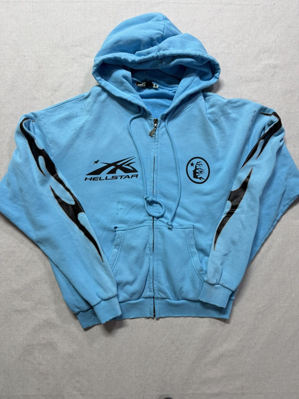 HELLSTAR Hellstar Studios Zip Hoodie Baby Blue | Grailed