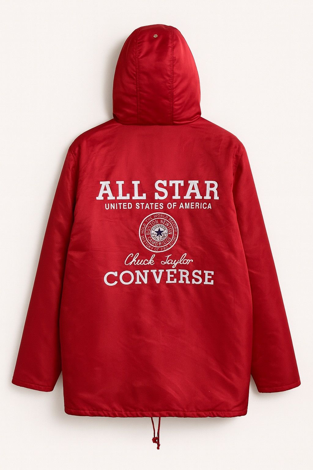 Converse Vintage Converse All Star Sherpa-Lined Hooded Jacket Red | Grailed