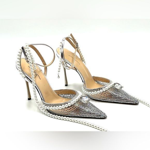 MACH & MACH Mach & Mach Diamond of Elizabeth Embellished PVC Pumps ...