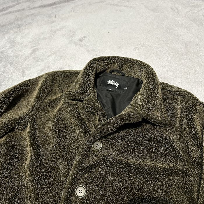 Stussy Stussy polar coat khaki streetwear botton up | Grailed