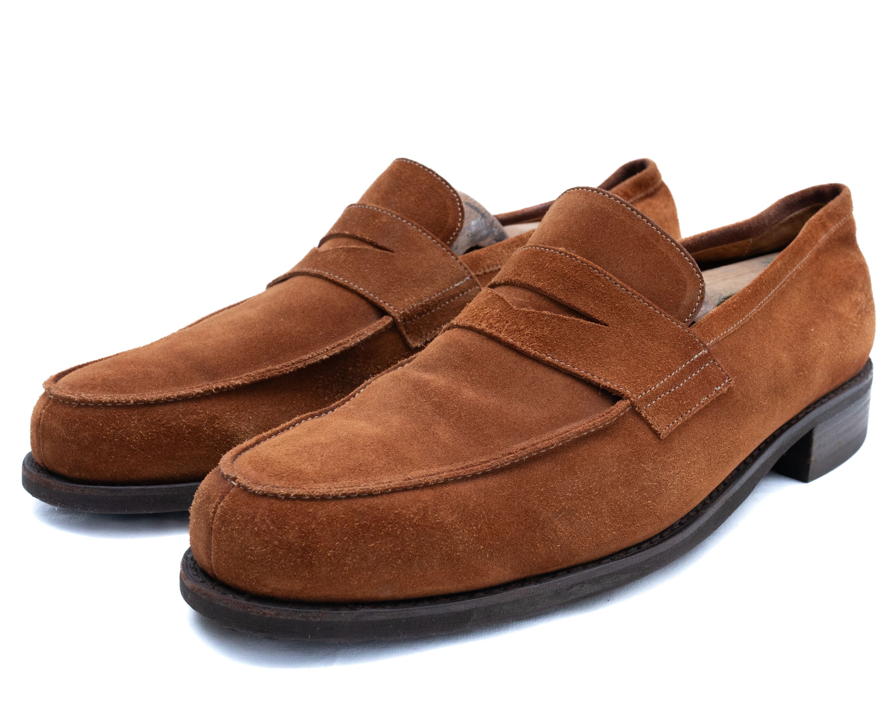 Paraboot PARABOOT Dax Suede Brown Penny Loafers | Grailed