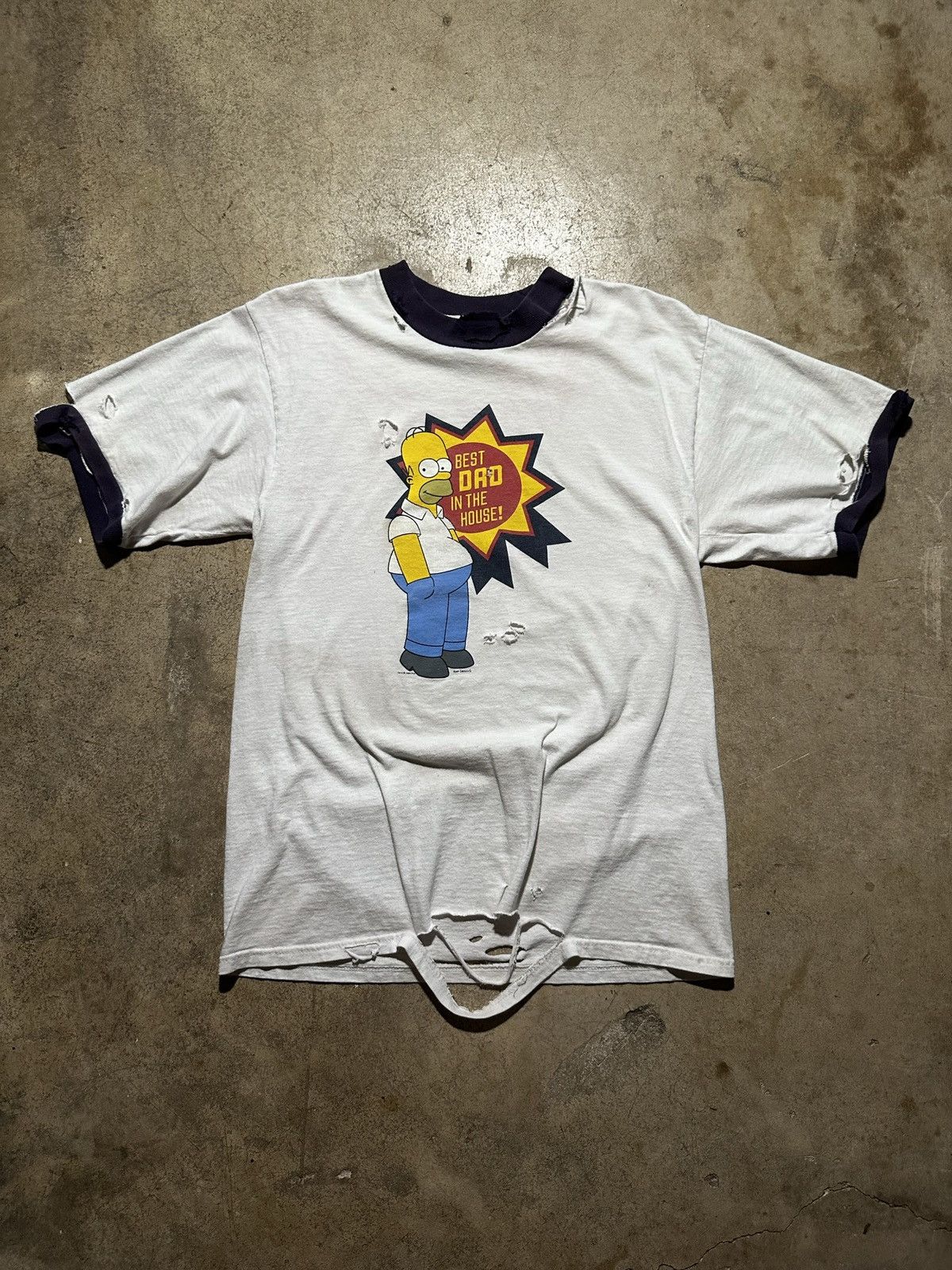 Fox × The Simpsons × Vintage 2004 Distressed Homer Simpson Ringer | Grailed