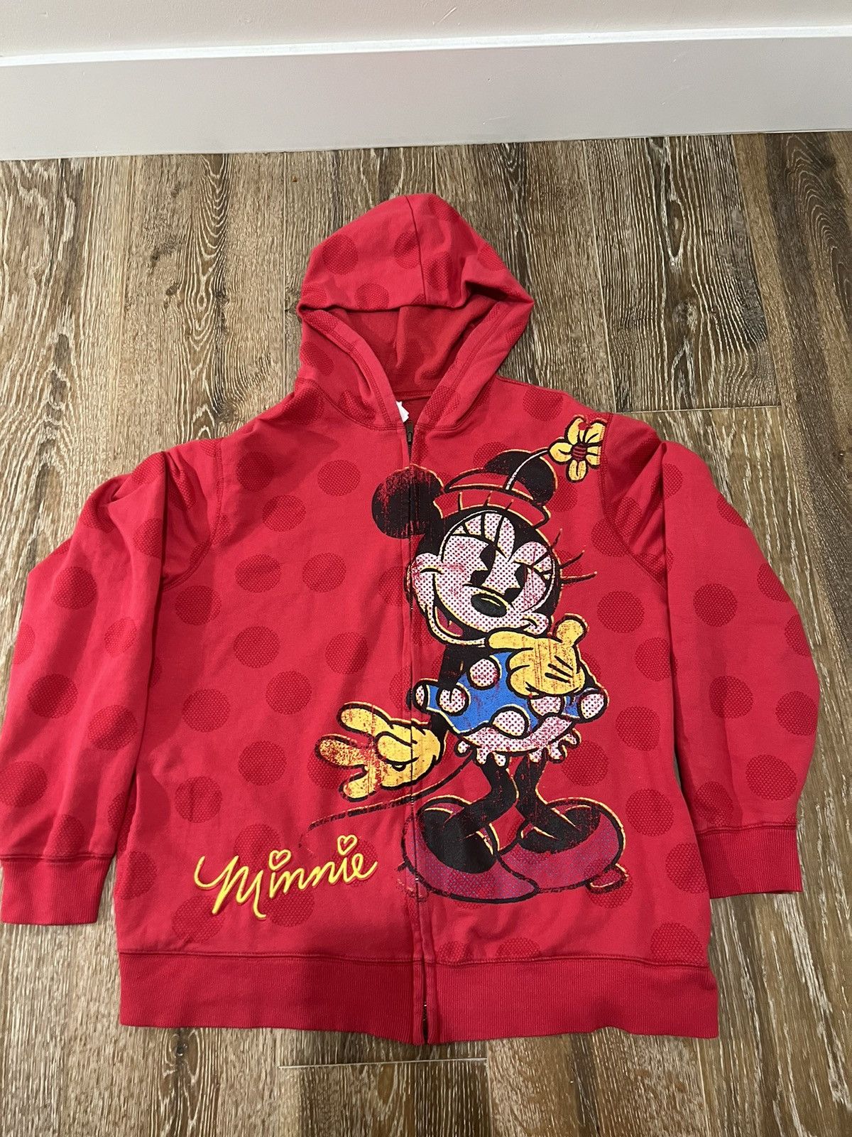 Disney × Vintage Y2k disney Minnie mouse polka dot zip up hoodie | Grailed