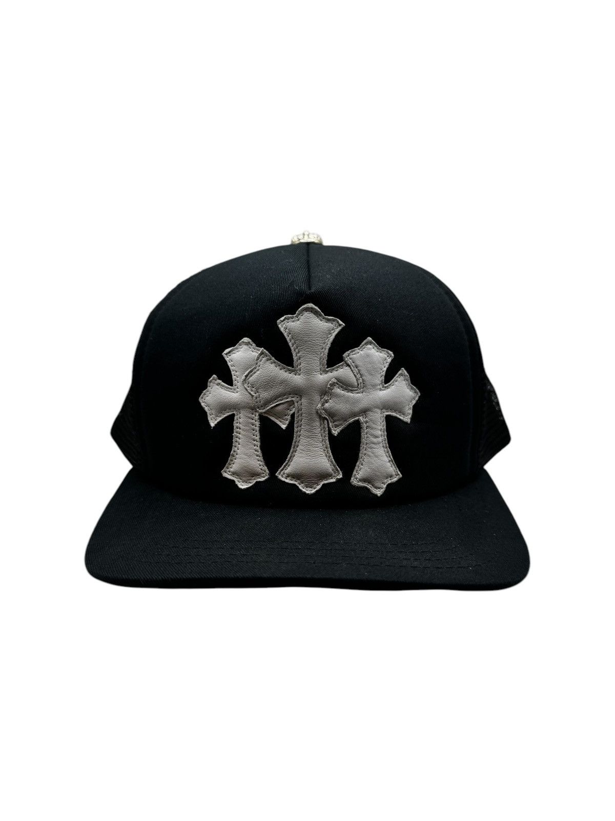 Chrome Hearts Chrome Hearts Cemetery Triple Cross Patch Trucker Hat ...