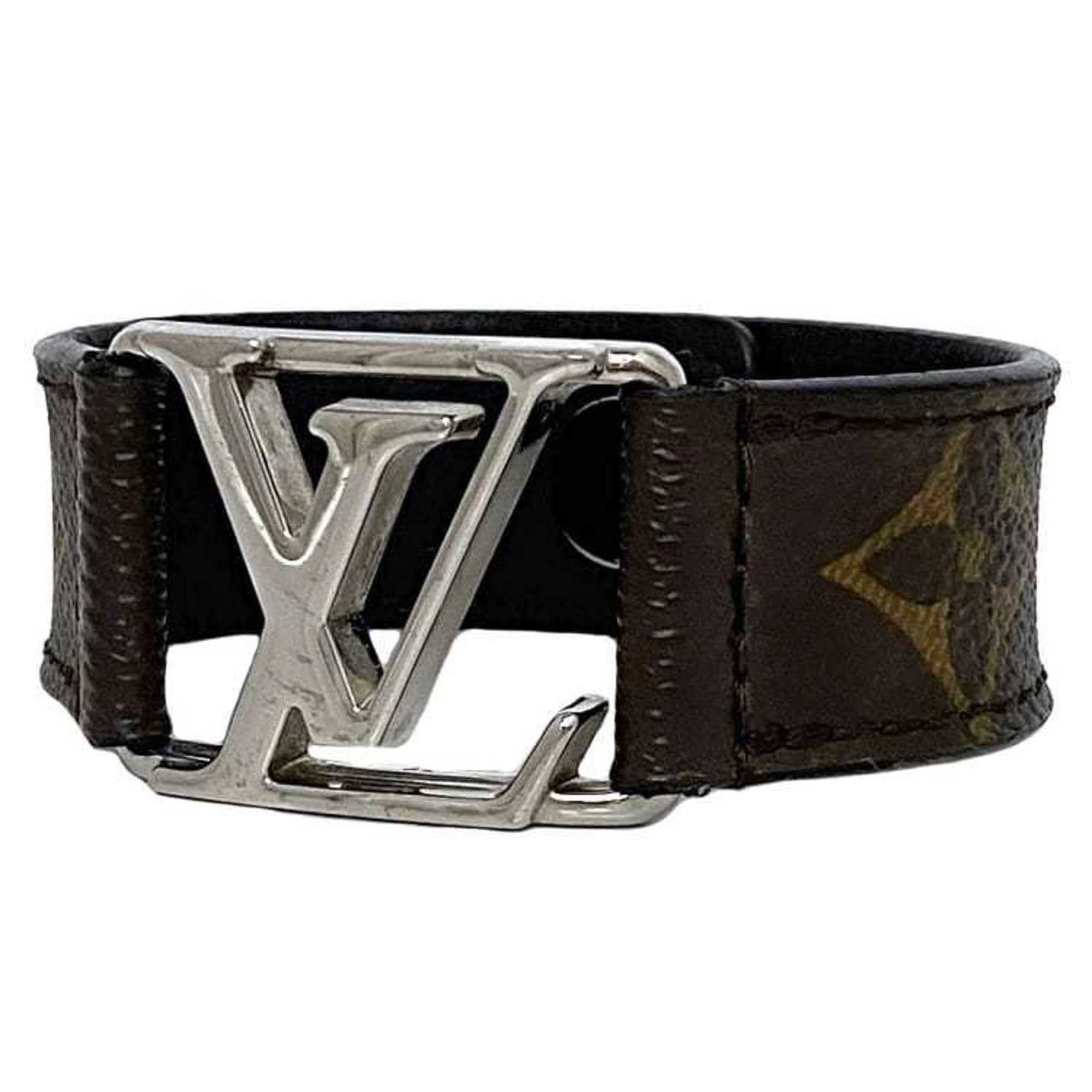 Louis Vuitton Louis Vuitton Bracelet Hockenheim Brown Black Monogram Macassar M6141 Canvas Leather Metal BC1167 LOUIS VUITTON LV Bangle Grailed