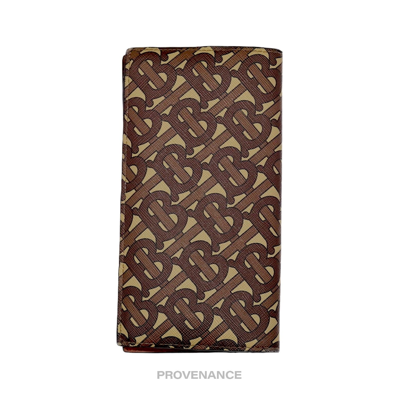 Burberry 🔴 Burberry Long Wallet - TB Monogram E-Canvas Bridle Brown ...
