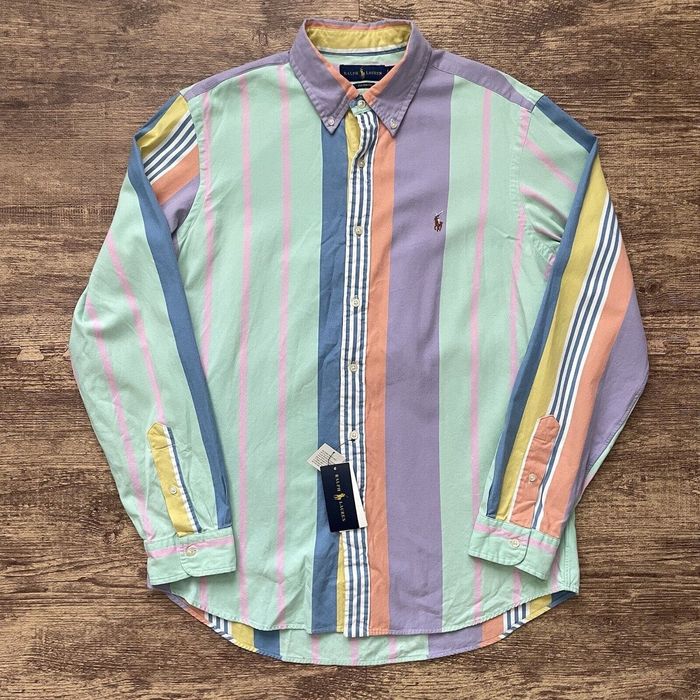Polo Ralph Lauren Polo Ralph Lauren Pastel Color Block Stripe Oxford ...