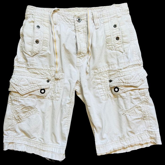 Jet Lag Jet Lag Cream Off White Baggy Cargo Shorts Snaps Zipper 33 ...