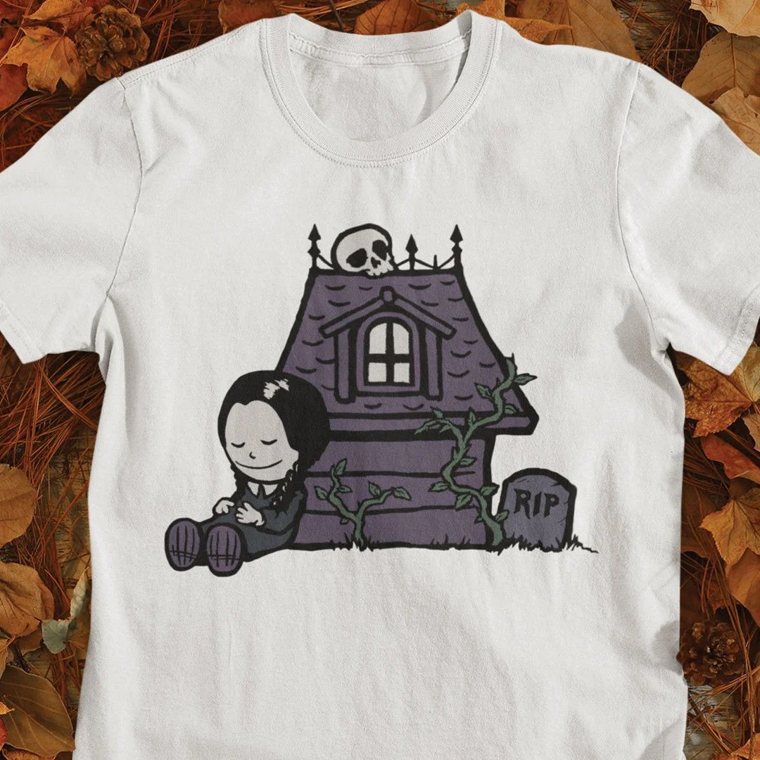 Tee Shirt SLEEP WEDNESDAY THE ADDAMS FAMILY SNOOPY MASHUP T-SHIRT | Grailed