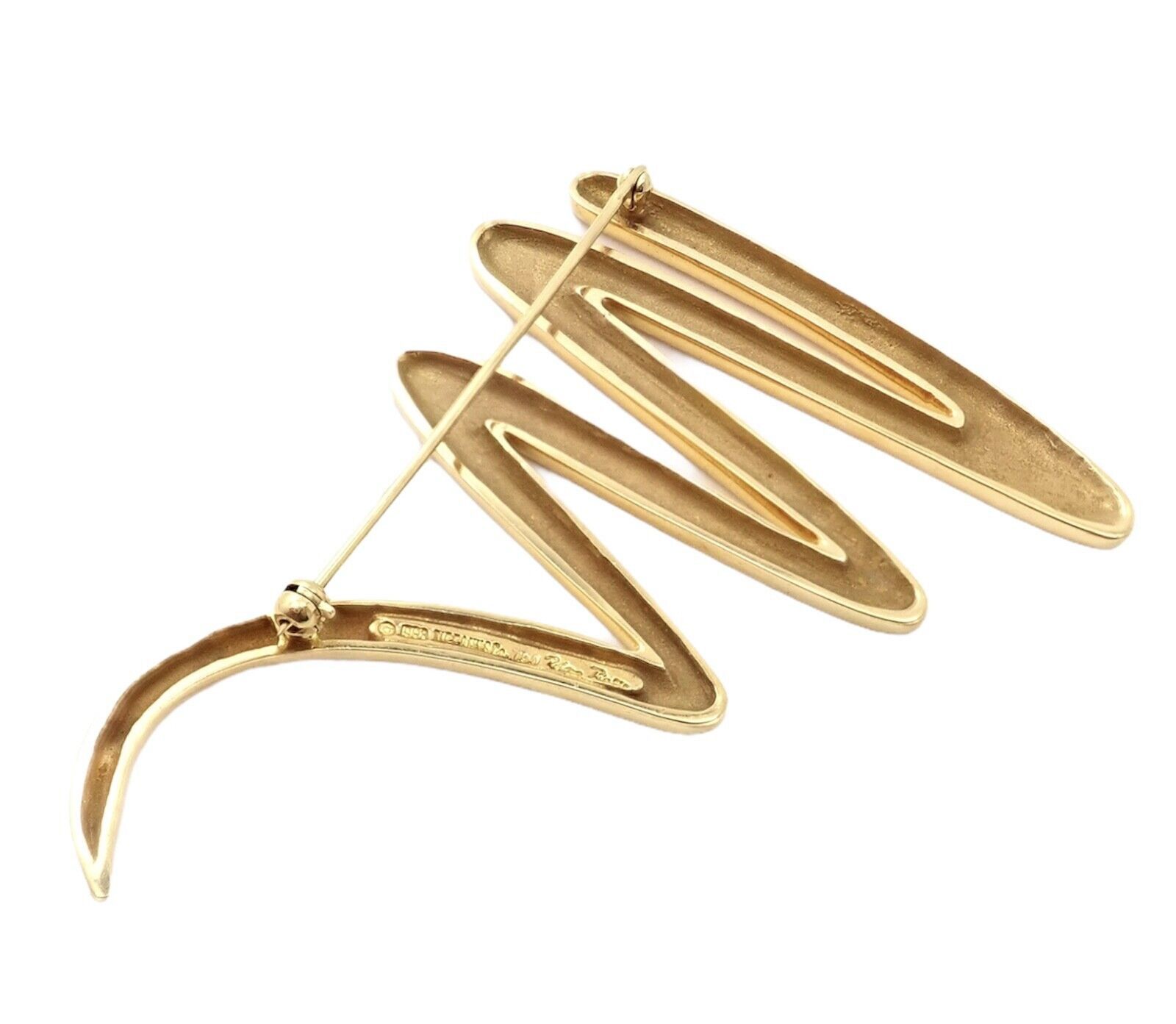 Tiffany & Co. Yellow Gold Picasso Large Squiggle Zig Zag Pin Brooch ...