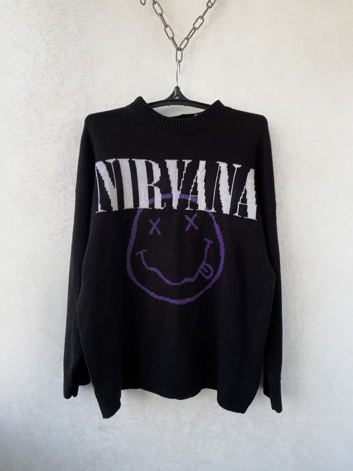 Band Tees × Very Rare × Vintage Nirvana Smile Avant Garde Sweater | Grailed