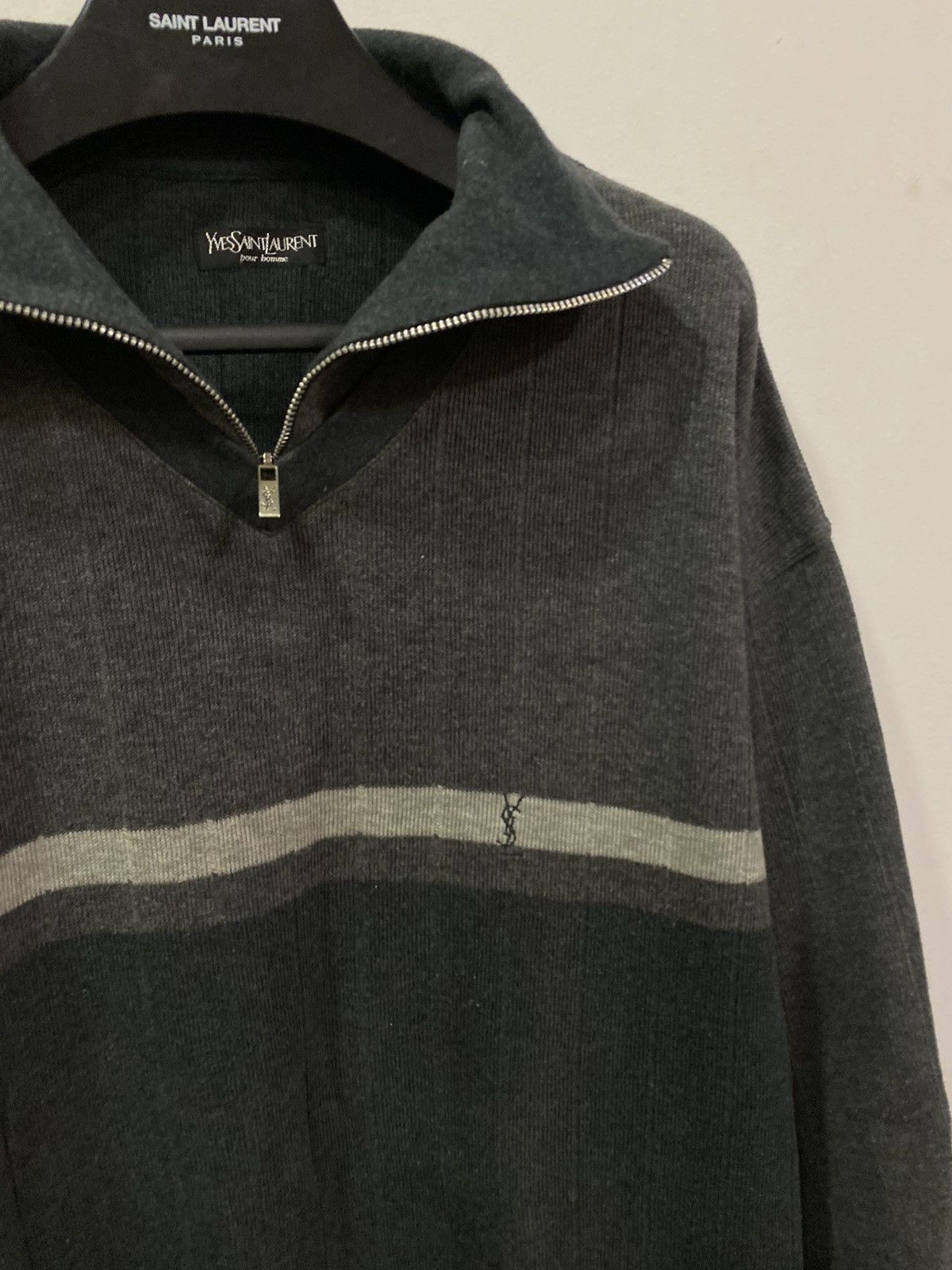 Vintage × Yves Saint Laurent 90’s YSL Sweatshirt 1/4 Zip YSL Sweater ...