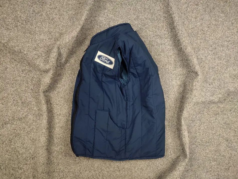 Vintage Vintage 80's Ford Authentic Racing Team Blue Vest Jacket | Grailed
