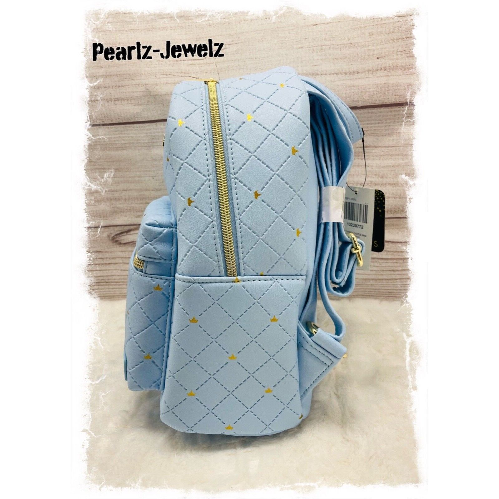 Disney Loungefly Disney Princess Castle Blue Quilted Mini Backpack ...