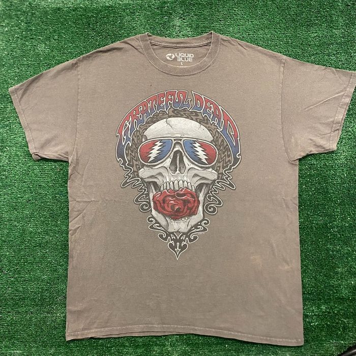 Liquid Blue Vintage Y2K Grateful Dead Deadhead Skull Rose Band T-Shirt ...