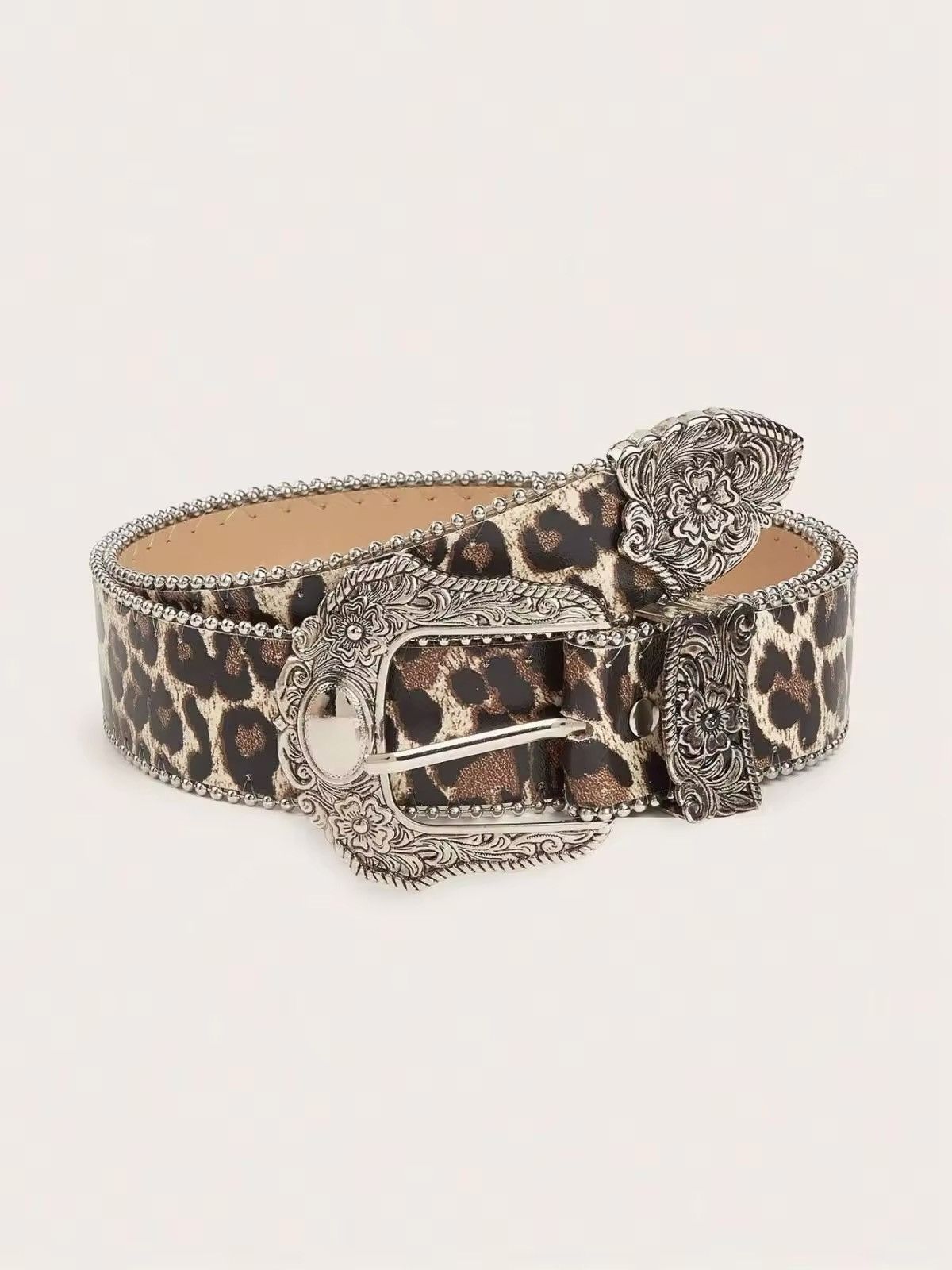 Designer × Streetwear × Vintage Streetwear Retro Leopard Diamond Belt ...