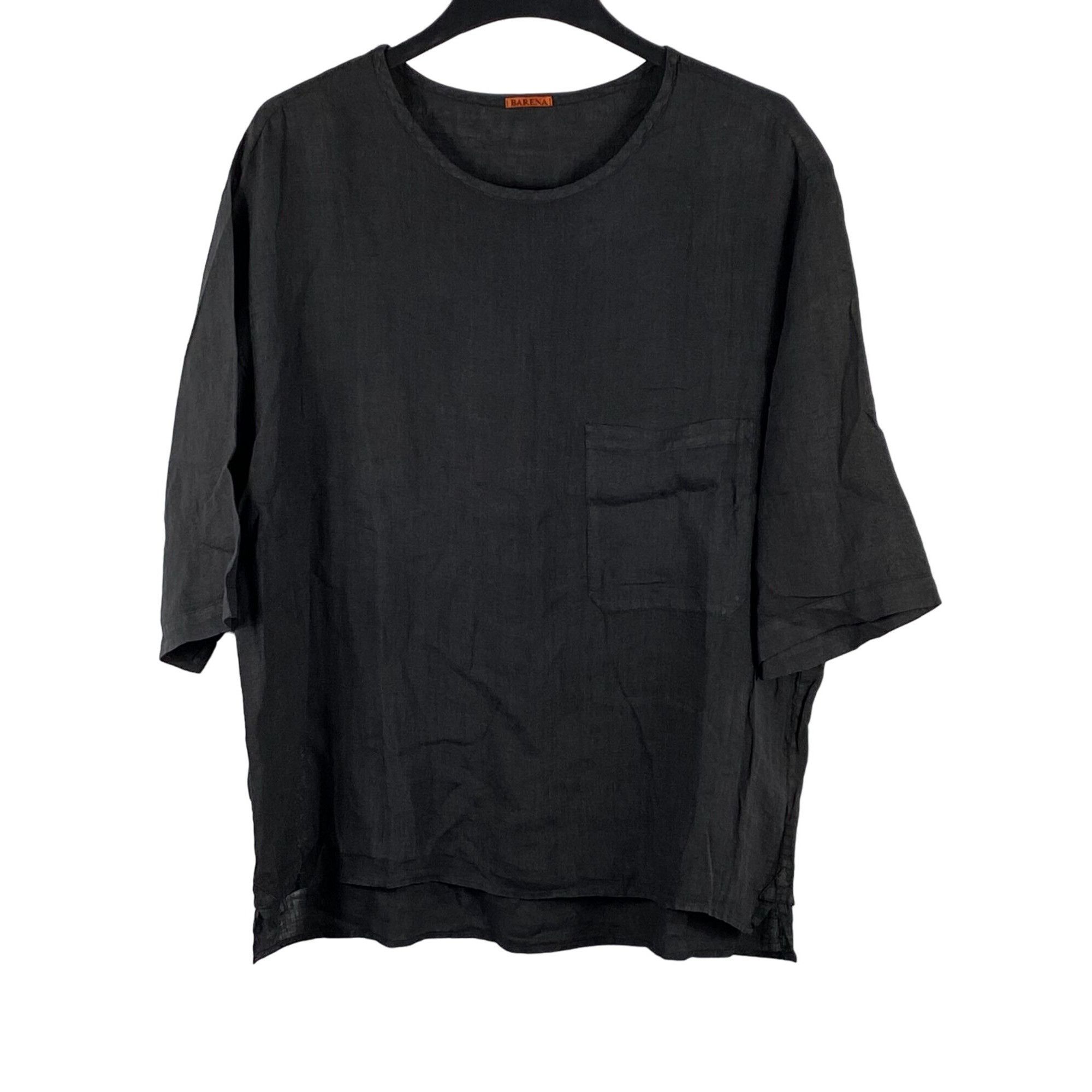 Barena Vintage Barena Oversized Lino Linen Pocket Tee Shirt Black S ...