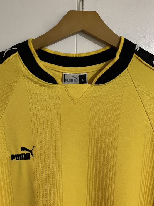 Puma Vintage Puma Yellow/Gold Blank Soccer Jersey Made in USA | Grailed