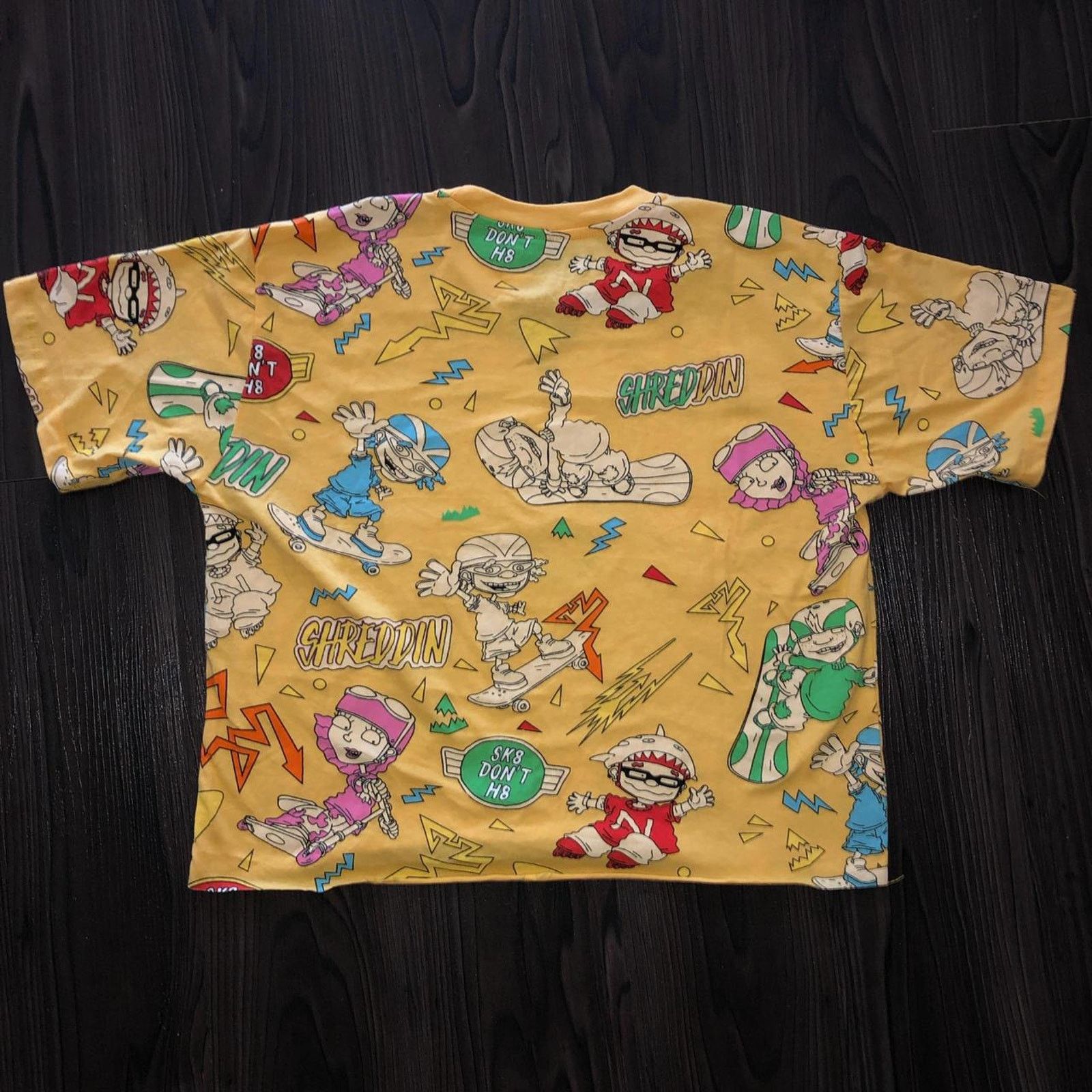 Nickelodeon Yellow Cropped Rugrats All Over Nickelodeon Graphic Tee Y2K ...
