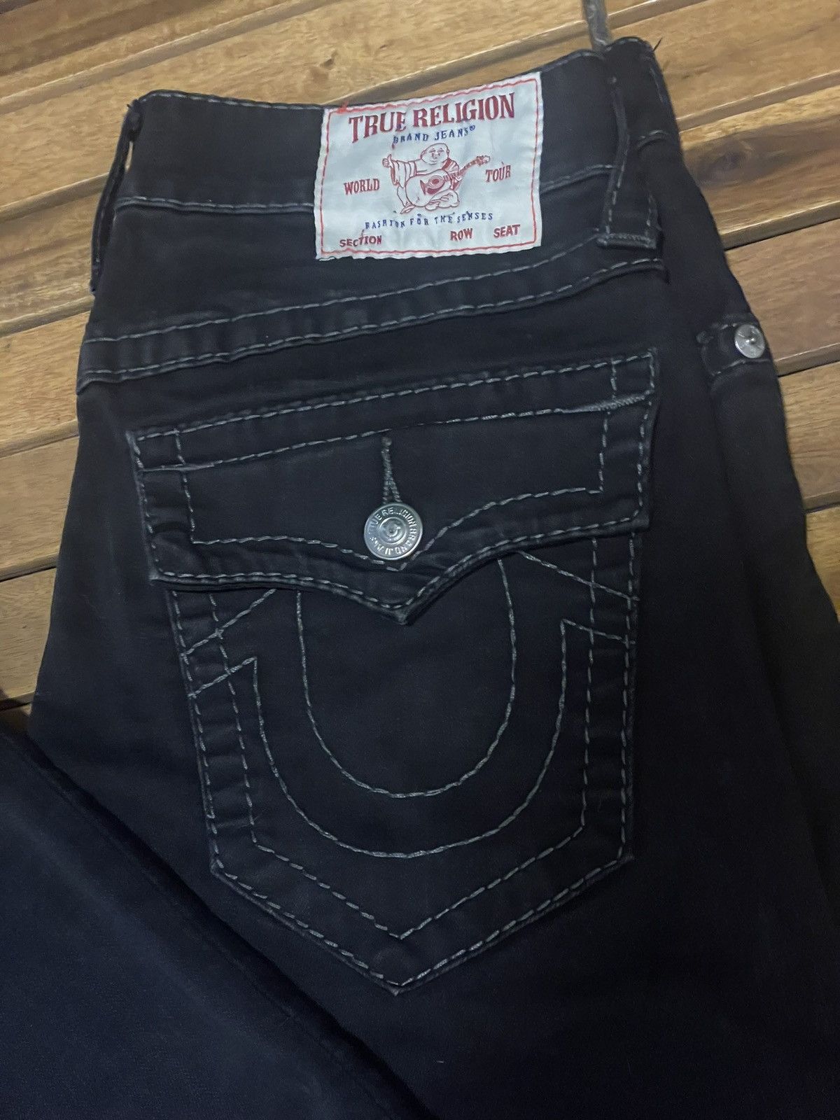 True Religion True Religion Black Denim Jeans Ricky / Relaxed Straight ...