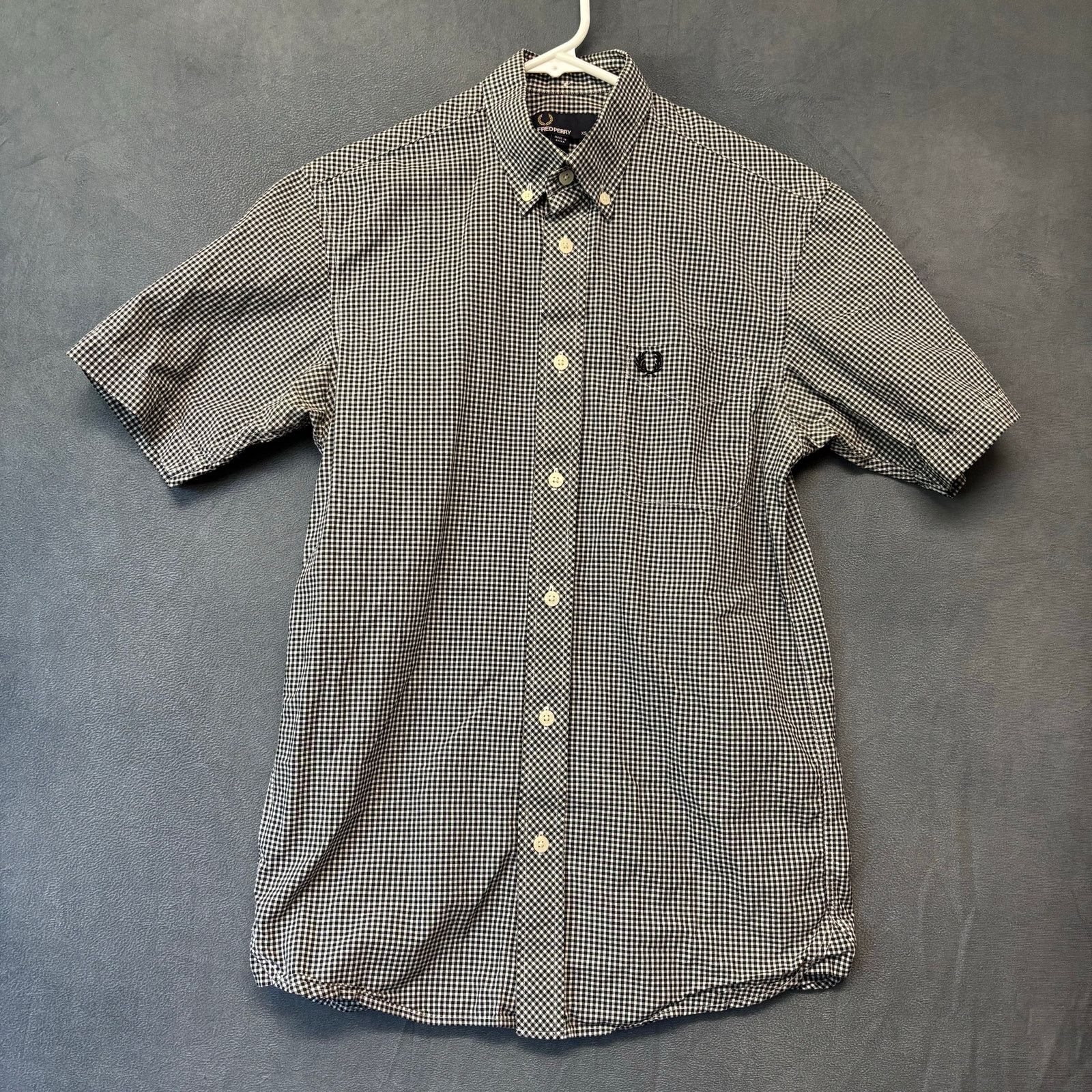 Fred Perry Fred Perry Micro Plaid Button Down Shirt Short Sleeve | Grailed