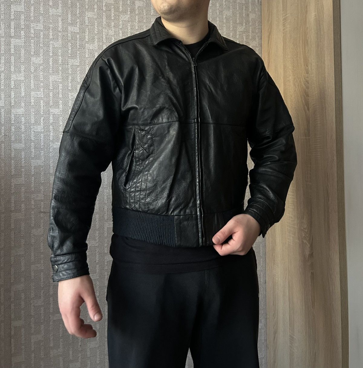 Genuine Leather × Leather Jacket × Vintage Vintage Echt Leader Aviator ...