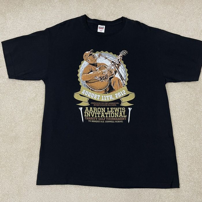 Vintage Rare Aaron Lewis Charity Golf Tournament T Shirt Mens XL Tour ...