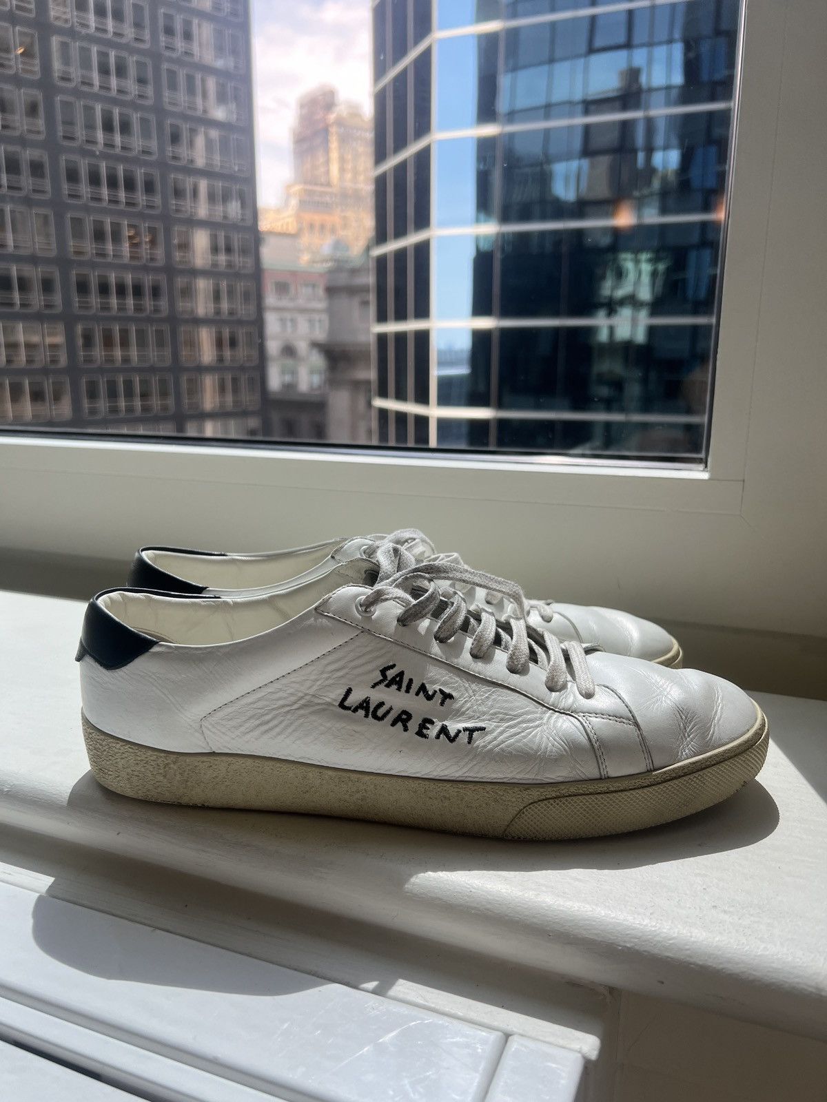 Saint Laurent Paris × Yves Saint Laurent COURT CLASSIC SL/06 EMBROIDERED SNEAKERS | Grailed