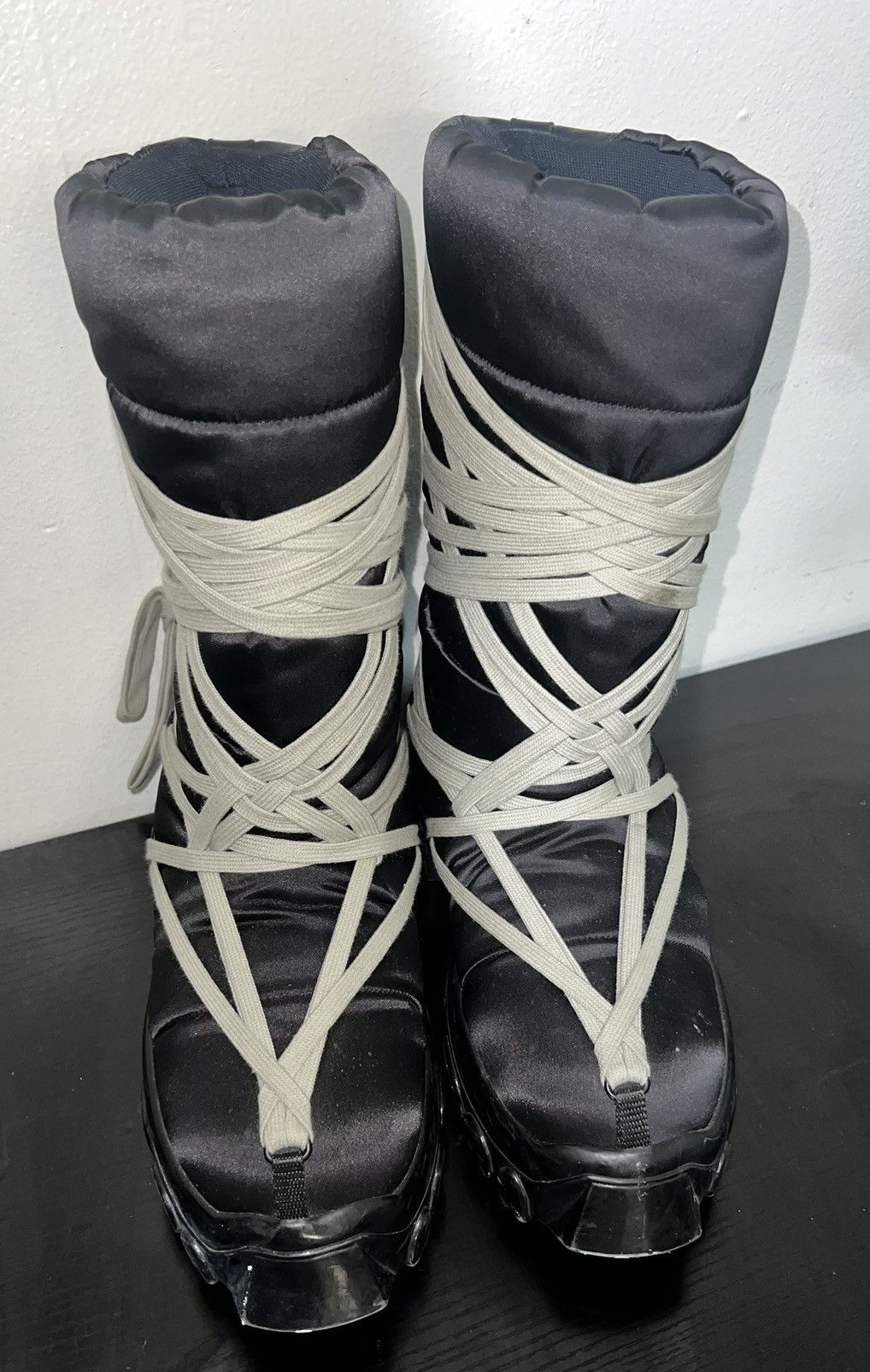 Rick Owens Rick Owens FW21 Megalace Lunar Boots in Gethsemane Black ...