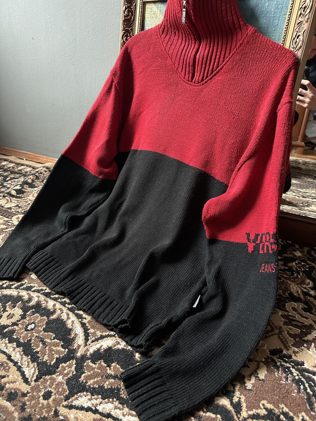 Luxury × Versace Versace RARE Sweater Zip Big Logo | Grailed