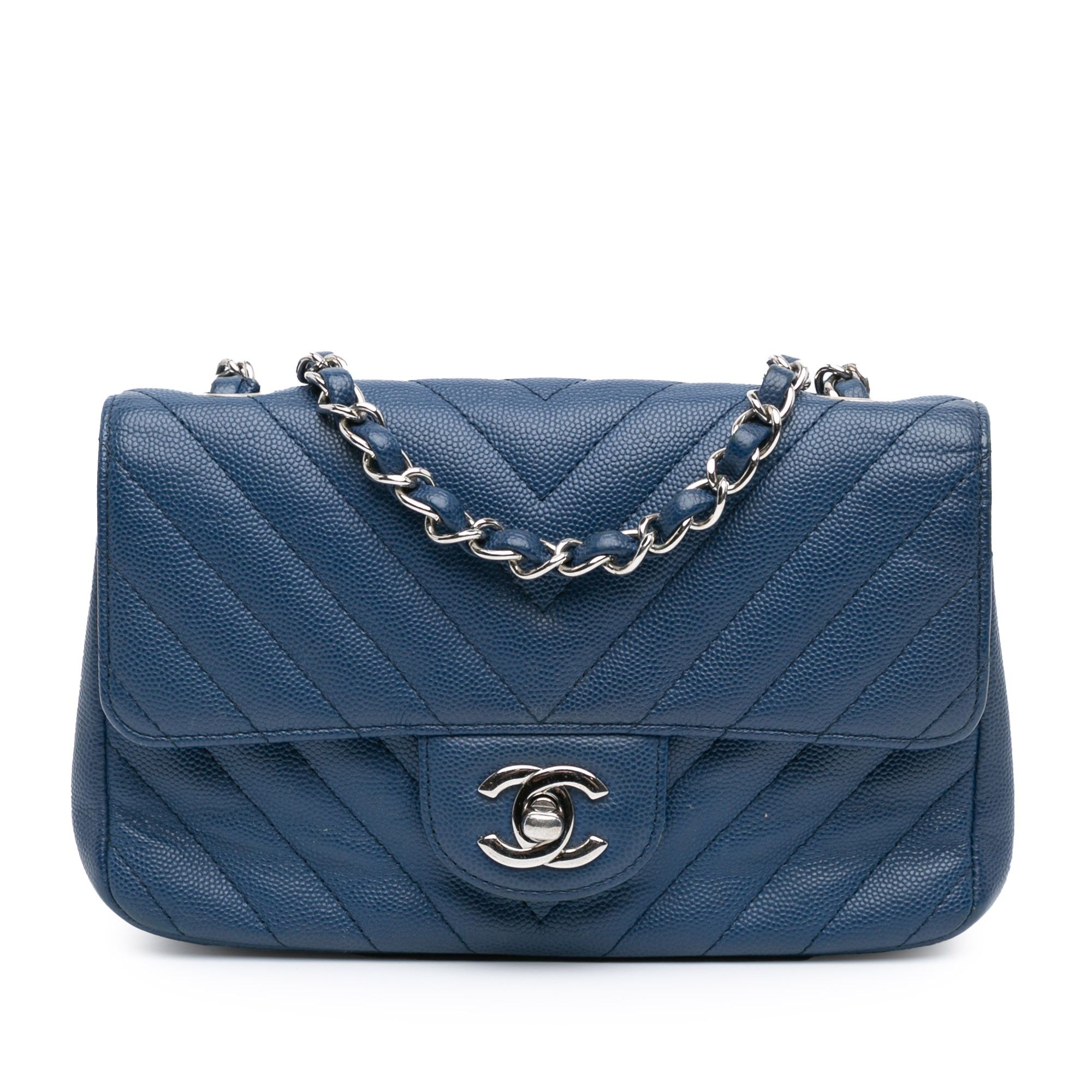 Chanel Chanel Mini Rectangular Classic Chevron Caviar Single Flap | Grailed