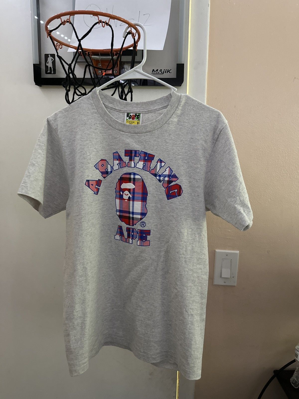 Bape Bape Check College Tee | Grailed