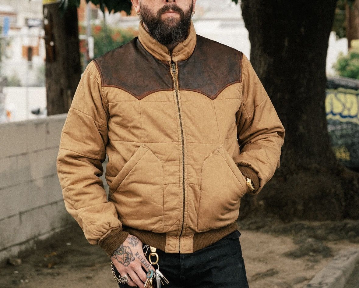 RRL Ralph Lauren NWT RRL Leather-yoked Quilted Oilcloth Jacket Sz Med ...