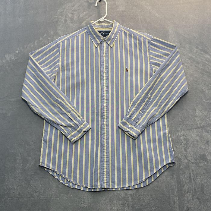 Ralph Lauren Blue Label Shirt Men L Classic Fit Pinpoint Oxford Tan ...