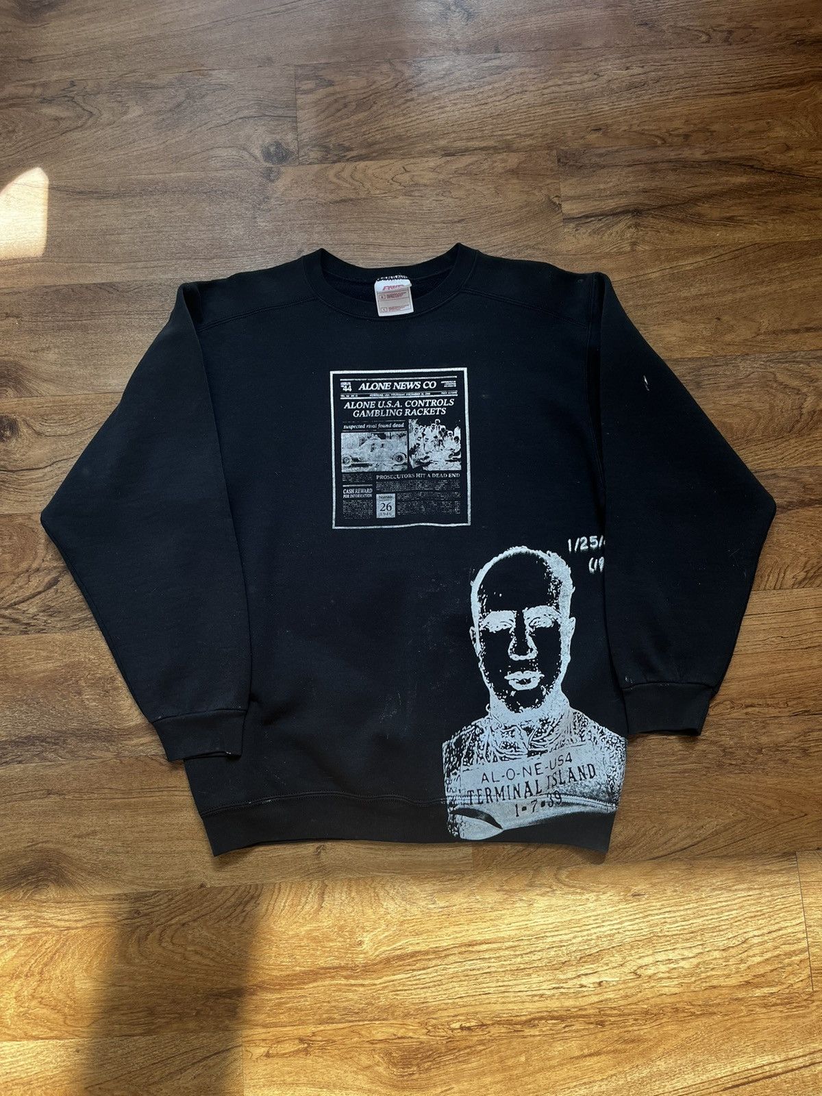 Custom Mafia News/Al Capone Mugshot Crewneck | Grailed