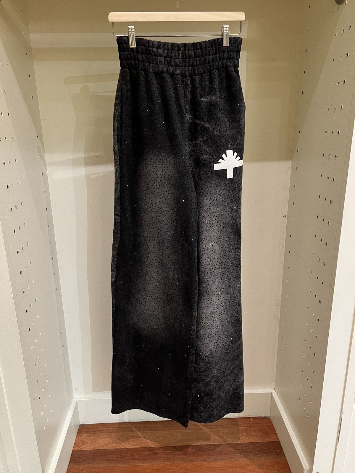 Vertabrae RARE vertebrae black rhinestone sweatpants | Grailed