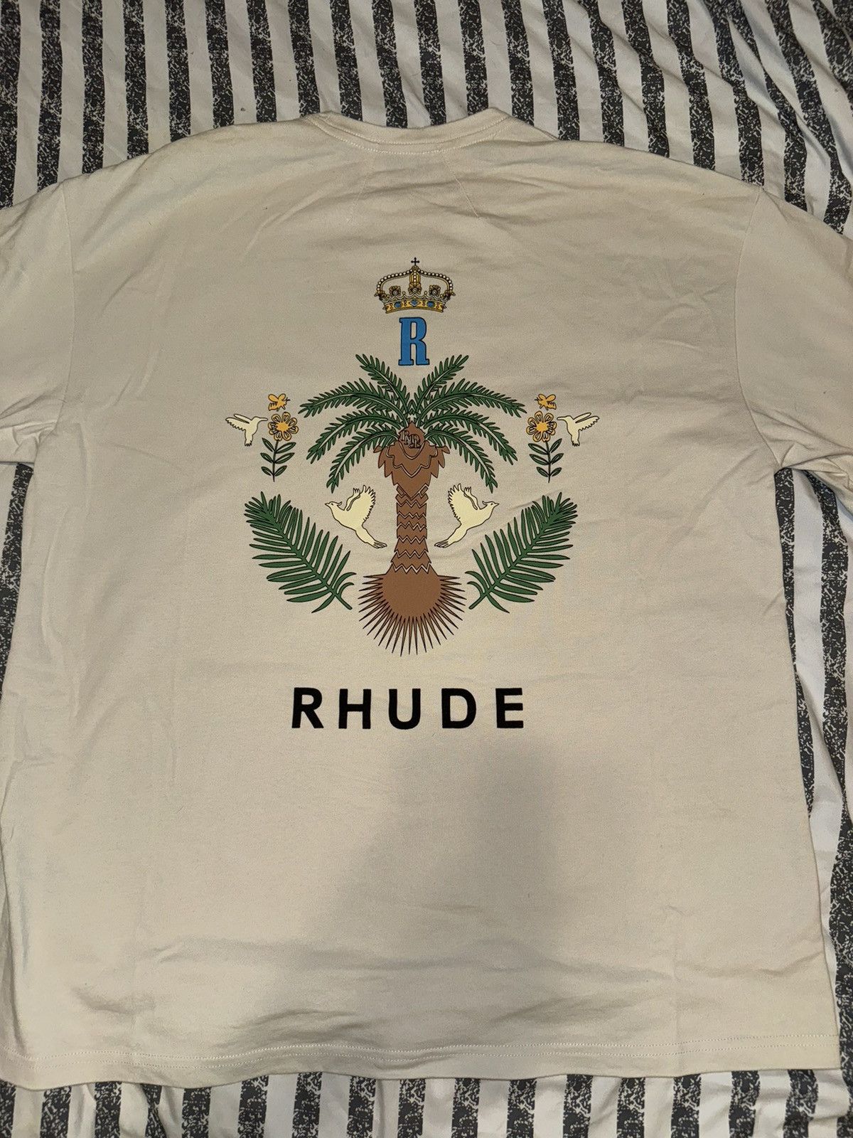 Rhude RHUDE PALM TREE CROWN TEE SZ:LARGE | Grailed