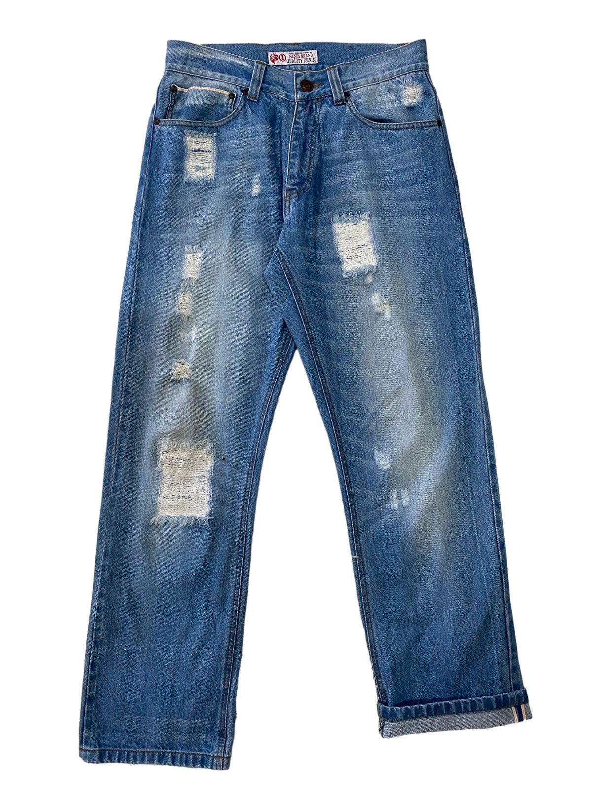 Distressed Denim Distressed Nesta Marley Selvedge Sashiko | Grailed