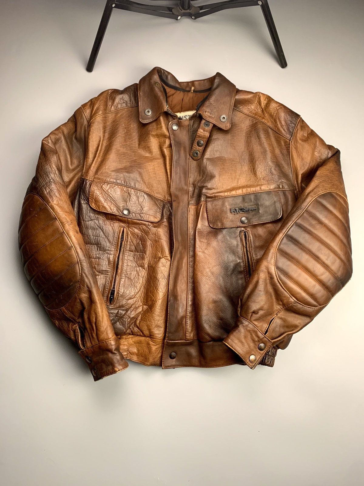 Vintage Frank Thomas leather moto jacket vintage 90s | Grailed