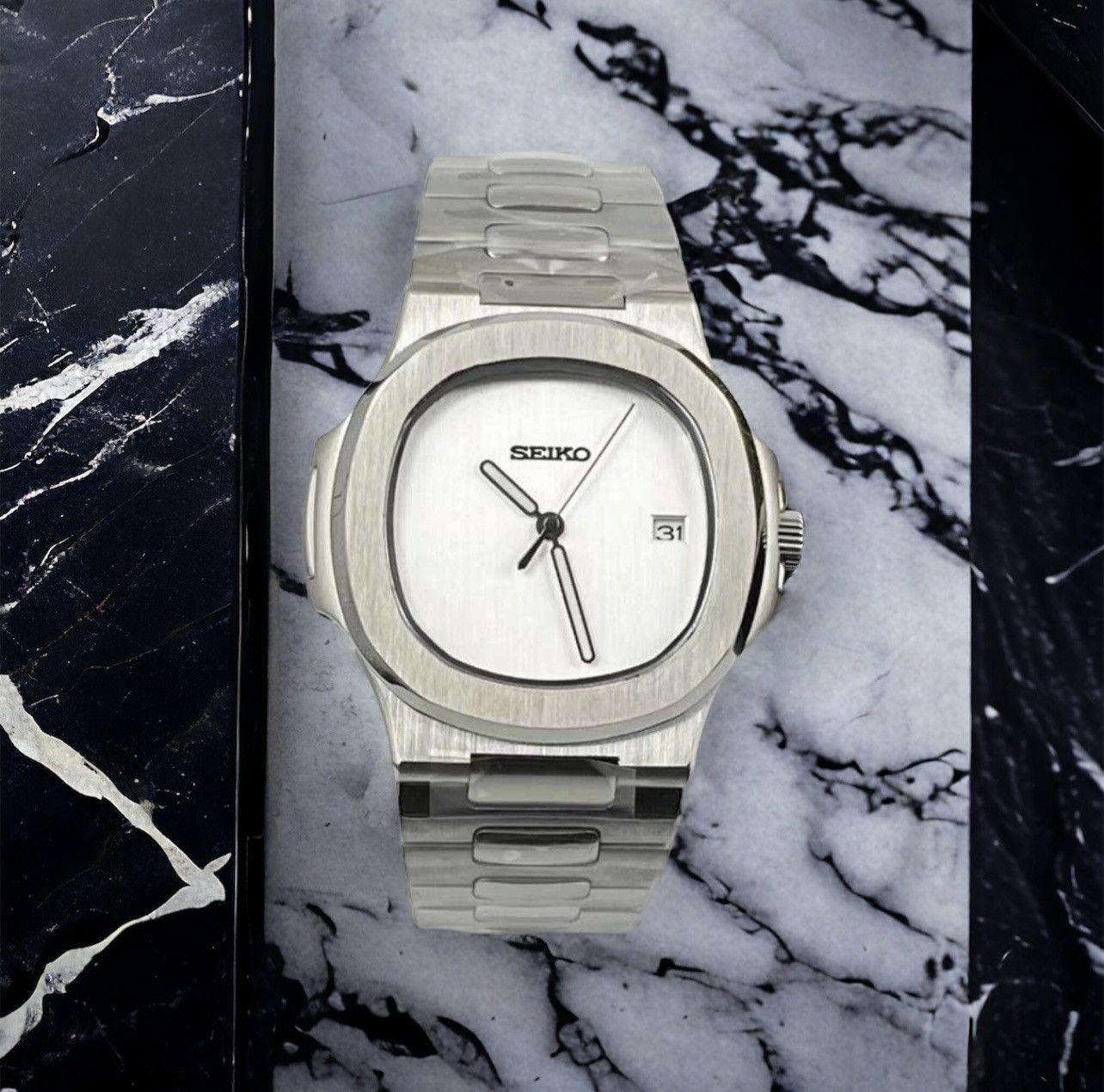 Seiko Seiko Mod AP Nautilus Steel Dial Steel Case 41mm Watch | Grailed